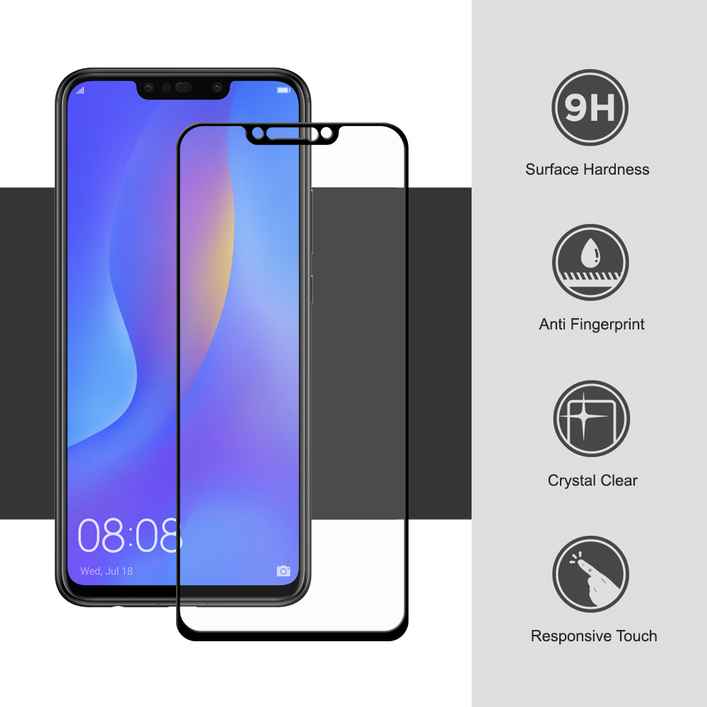 Full Tempered Glass Screen Protector - Huawei Nova 3i (Black)